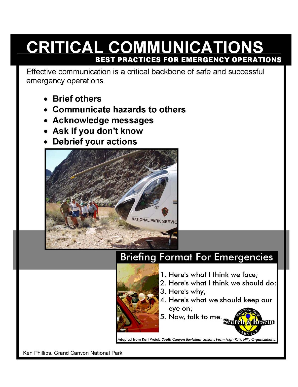 Critical Communications Handout - RaftingGrandCanyon